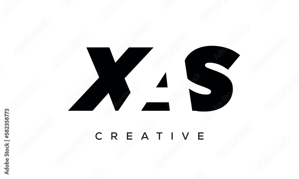 XAS letters negative space logo design. creative typography monogram ...