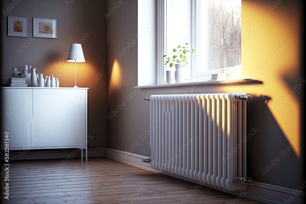radiator heating near the window with heated floor, created with ...
