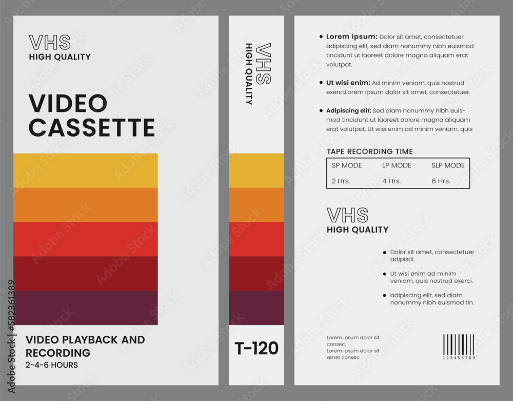 retro style blank vhs cassette cover template vhs packaging design ...