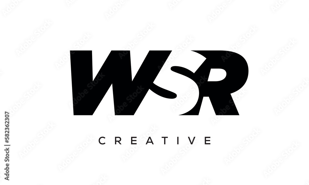 WSR letters negative space logo design. creative typography monogram ...
