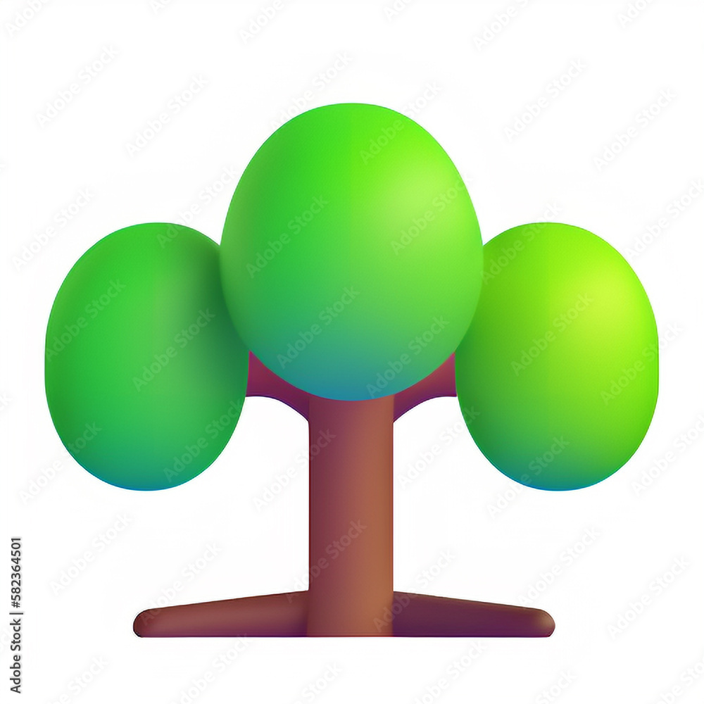 Tree 3D Emoji Icon Set. Contains such Icons as Wood, Plant, Pine ...
