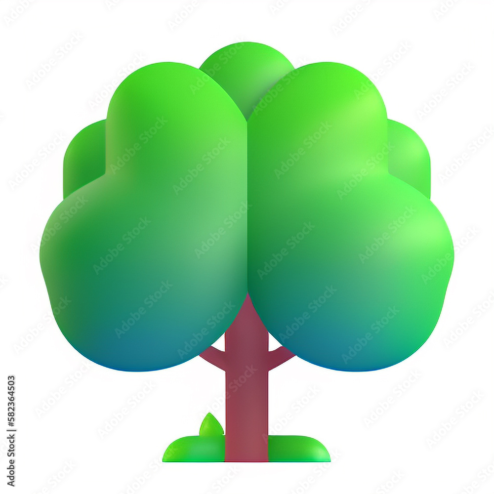 Tree 3D Emoji Icon Set. Contains such Icons as Wood, Plant, Pine ...