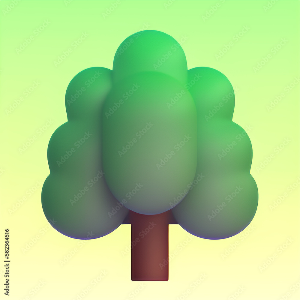 Tree 3D Emoji Icon Set. Contains such Icons as Wood, Plant, Pine ...