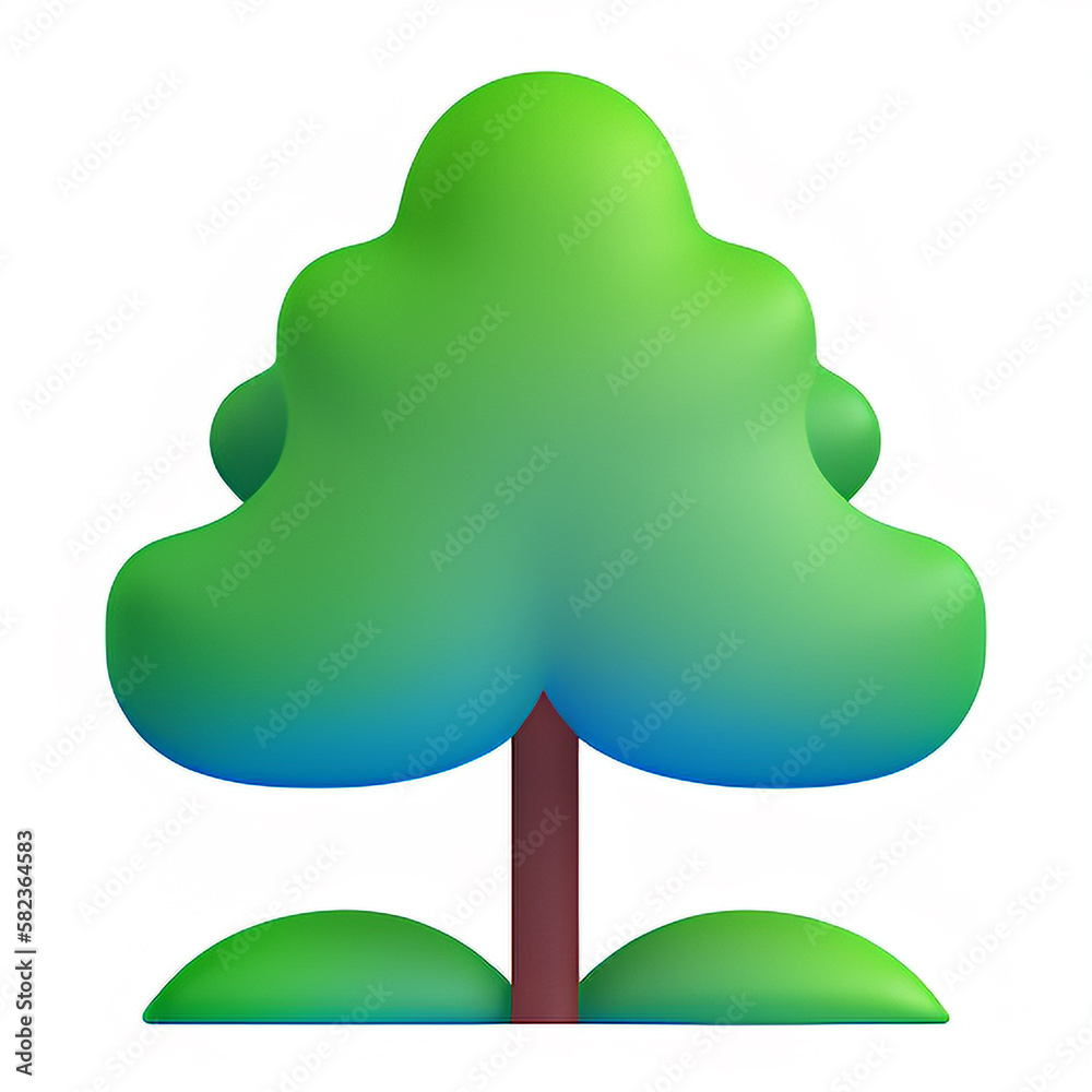 Tree 3D Emoji Icon Set. Contains such Icons as Wood, Plant, Pine ...