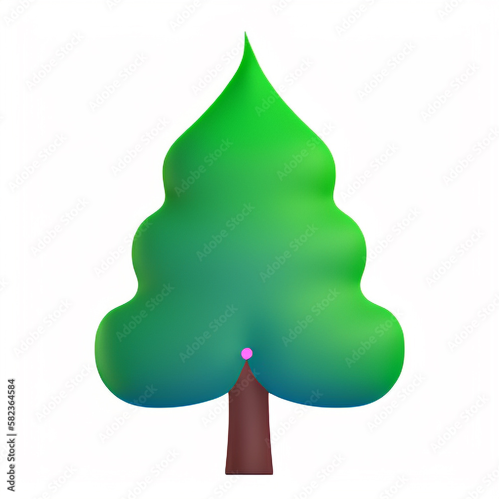 Tree 3D Emoji Icon Set. Contains such Icons as Wood, Plant, Pine ...