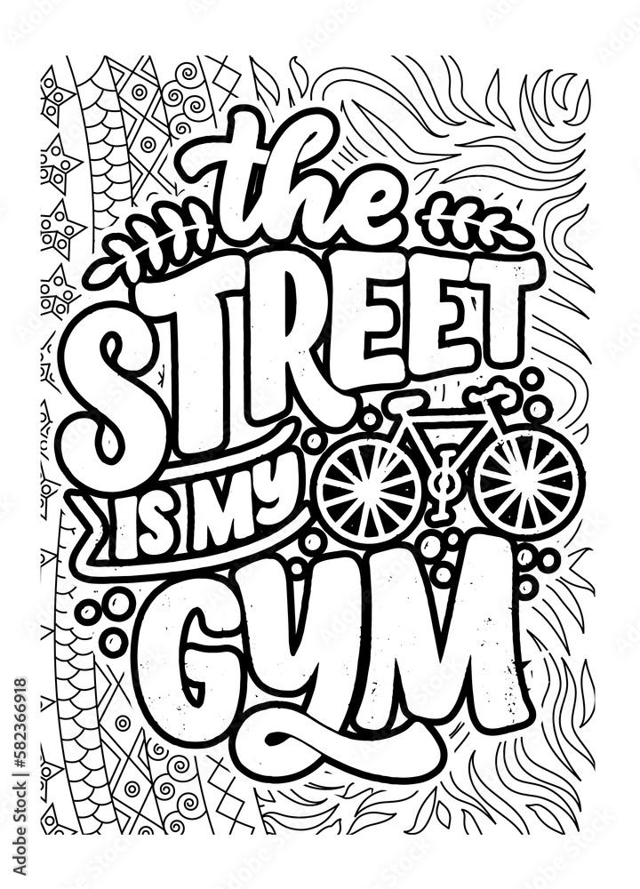 Bicycle Motivational Quotes Coloring Page, Motivational Quotes Coloring ...
