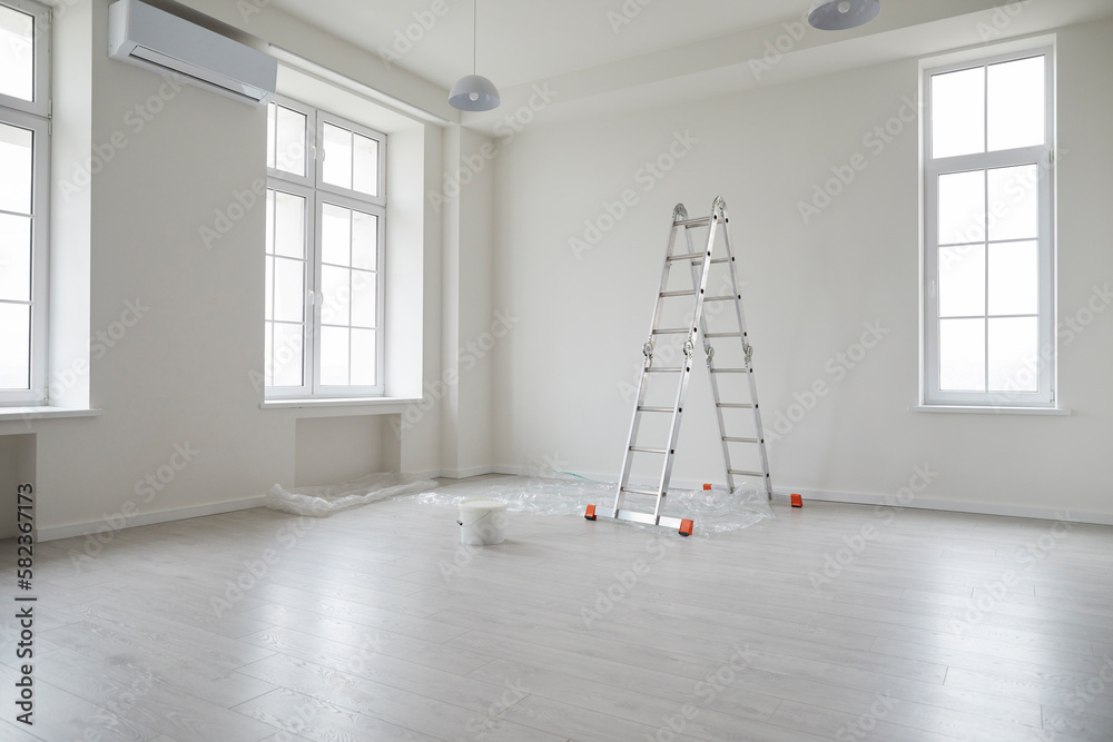 Modern apartment after renovations. New empty office interior or living ...