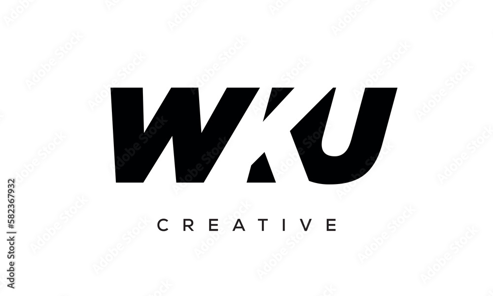 WKU letters negative space logo design. creative typography monogram ...