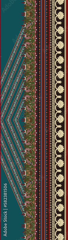 Geometric Ethnic Border Design Textile Design Border Design Saree Border Hand Drawn