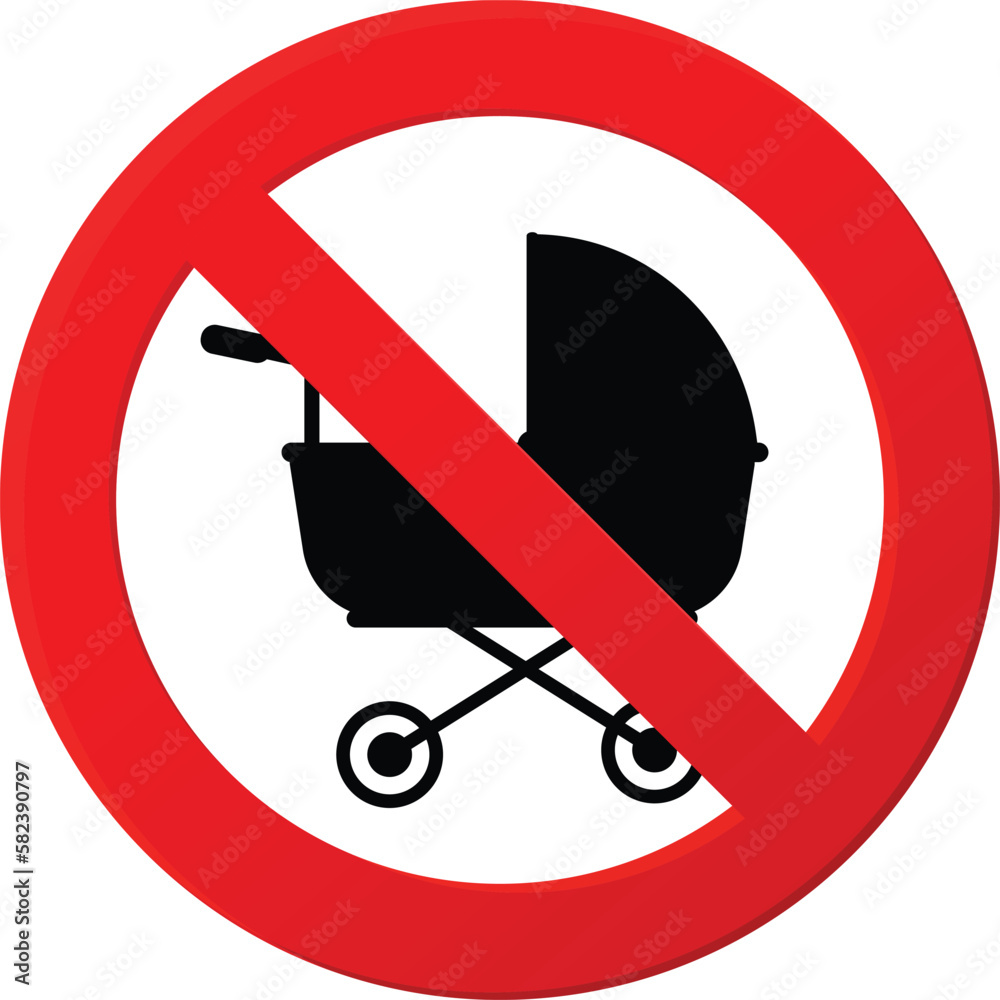 No Prohibition. Baby carriage not allowed sign. vector Stock Vector ...