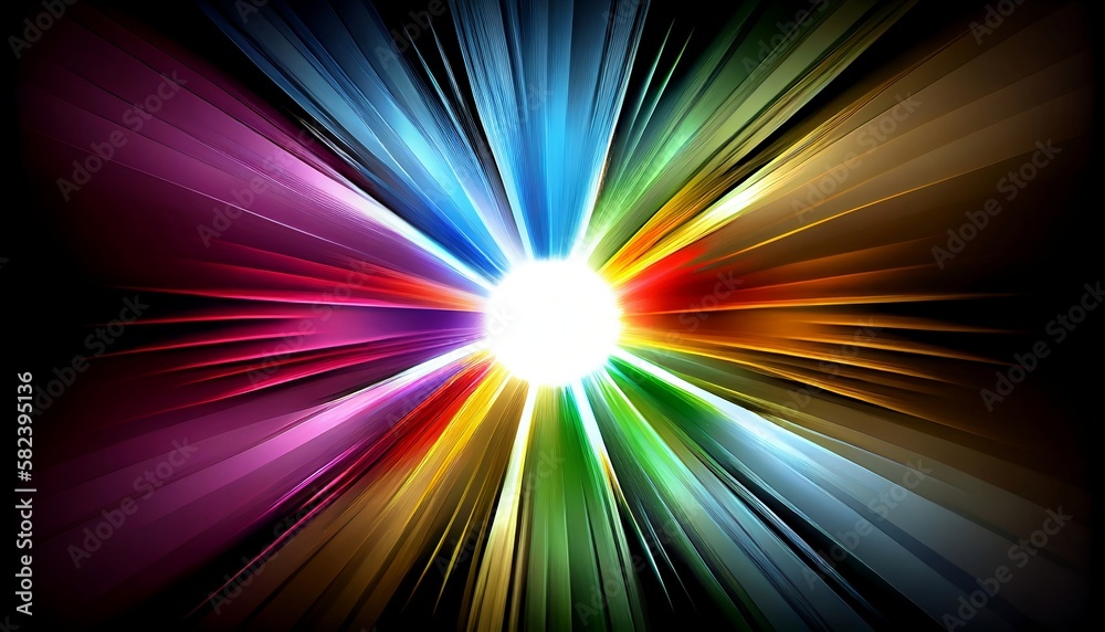 Generative AI, Illustration, Rainbow Sunburst: Imagine a rainbow ...