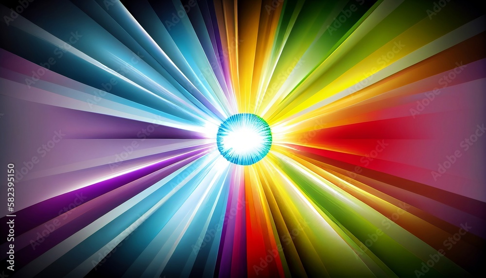 Generative AI, Illustration, Rainbow Sunburst: Imagine a rainbow ...
