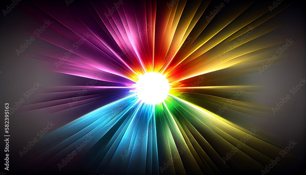Generative AI, Illustration, Rainbow Sunburst: Imagine a rainbow ...