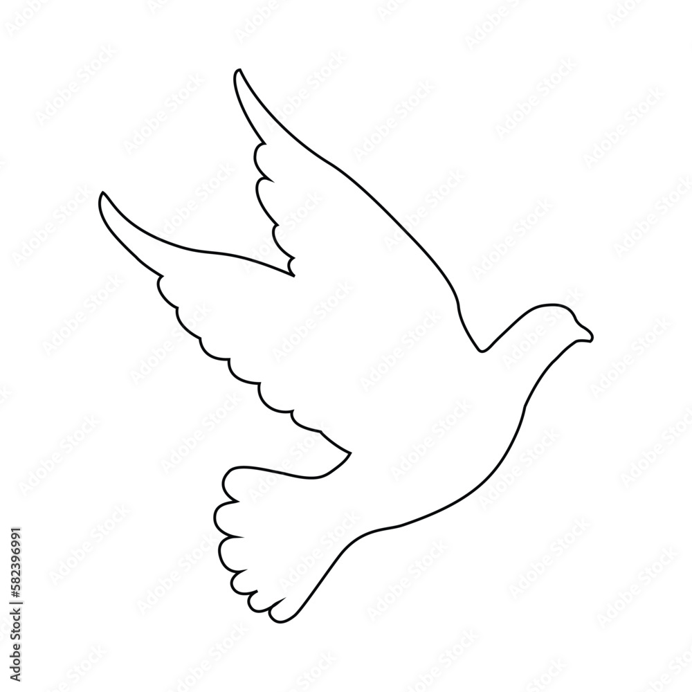 pigeon icon vector outline line drawing illustration eps Stock Vector ...