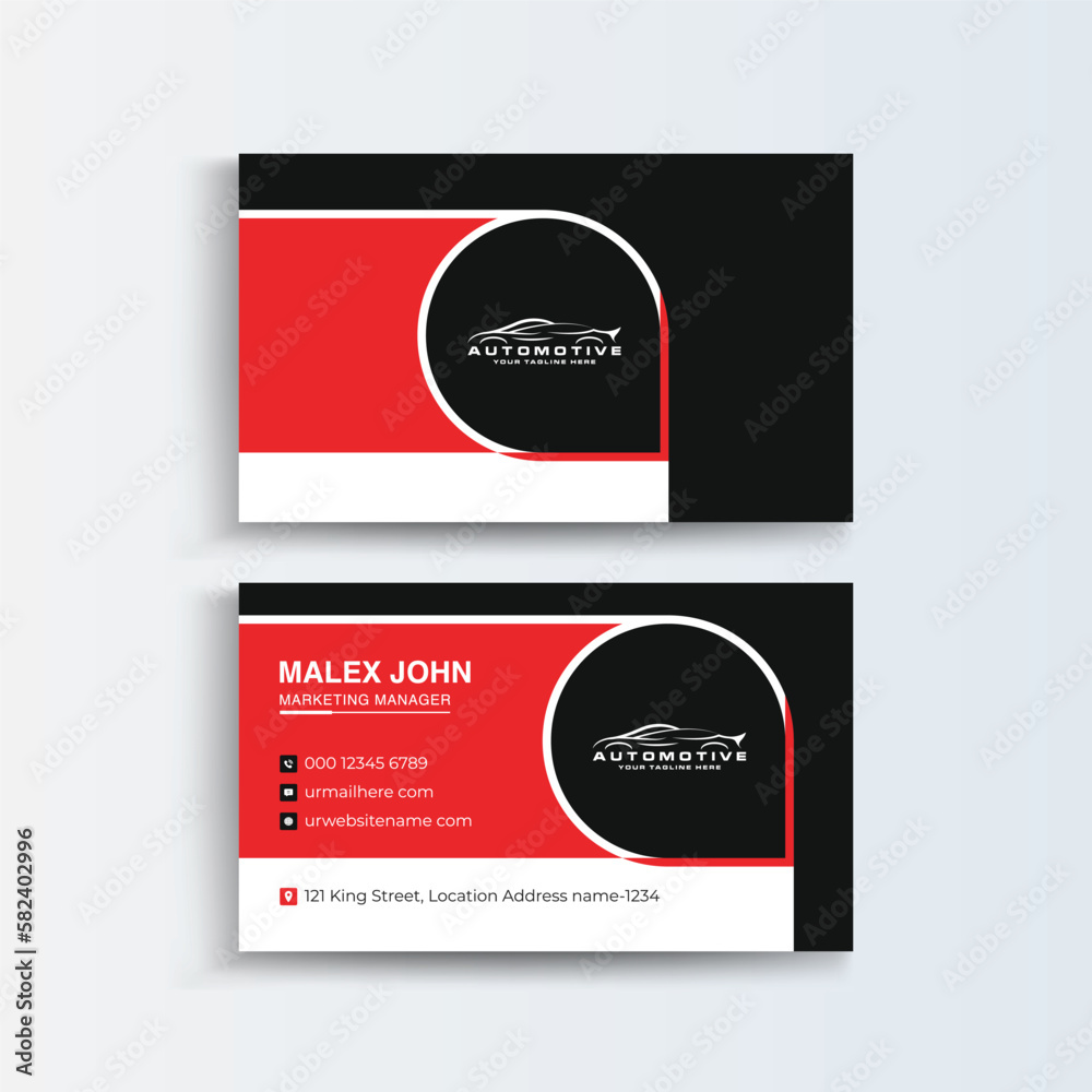 Modern Creative and Clean template. Car Rental Business Card layout ...