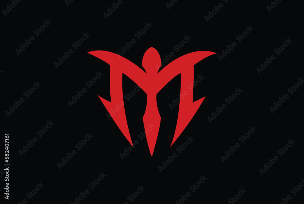 Stockvector Initials Letter M and T Spartan Guard Logo Design, brand ...