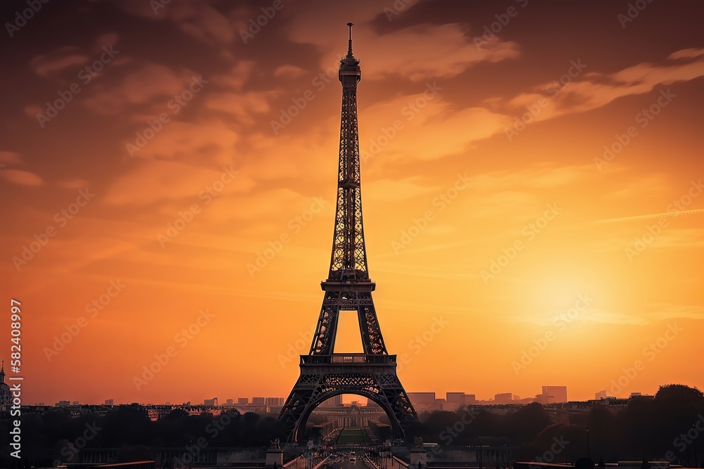 Timeless Beauty: A Mesmerizing Sunset Embracing an Iconic Landmark ...