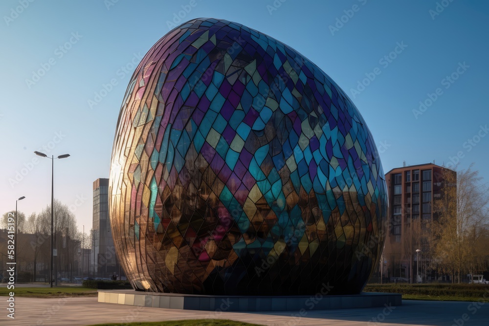 Realistic photos of buildings that look like Easter eggs. Generative AI ...