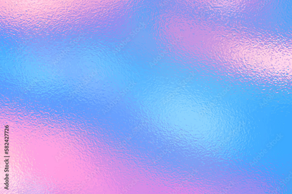 Vector hologram background, ombre blue and pink foil texture with glass ...