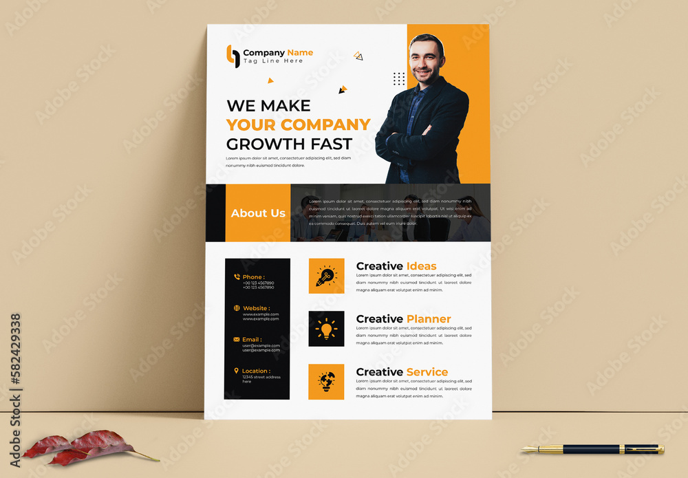 Company Growth Fast Flyer Design Template Stock Template | Adobe Stock