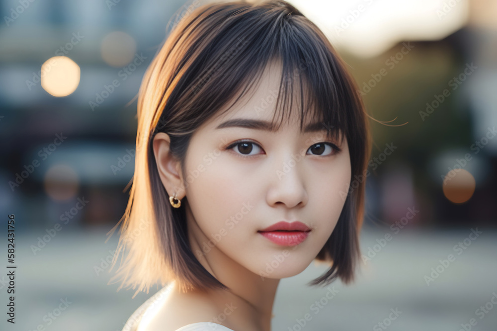 Teenager Asian Girl Face In General Public Place She Is Beautiful Girl