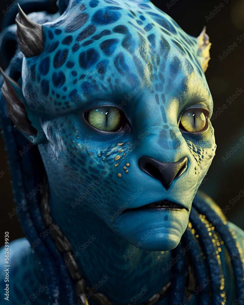 Fantasy Creepy Alien monster Wild Cheetah Warrior created with ...