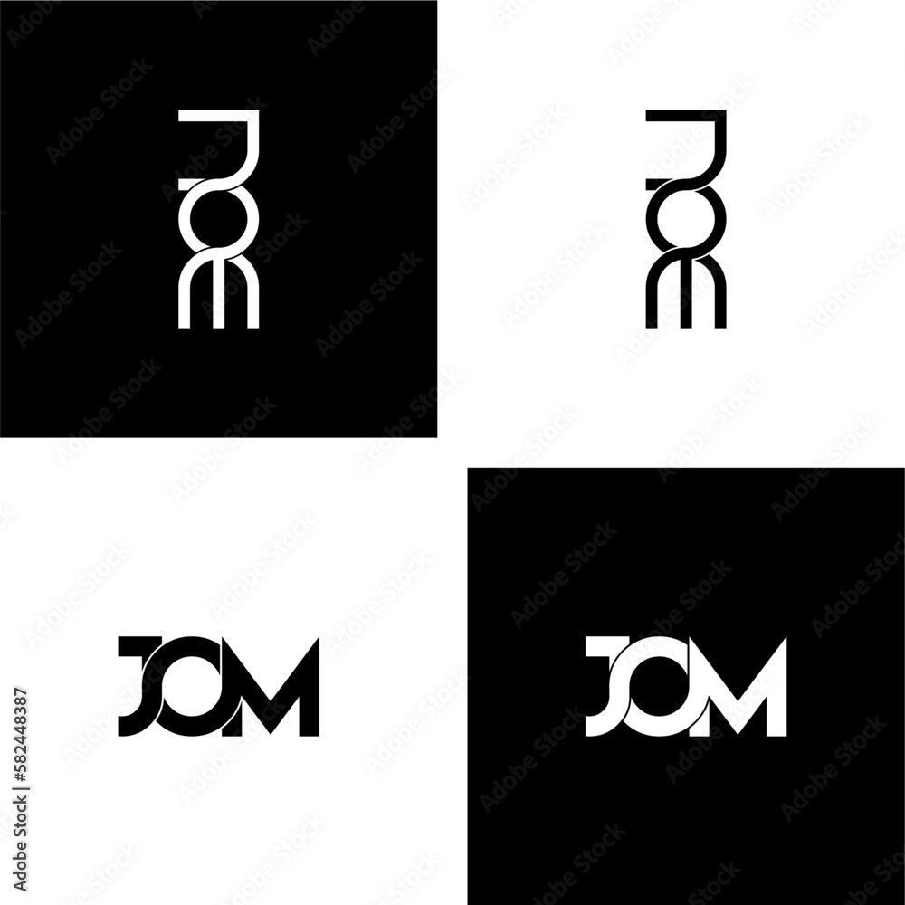jom typography letter monogram logo design set Stock Vector | Adobe Stock