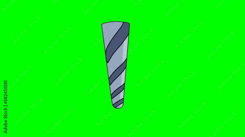 Looping animation of a rotating drill. 2d green screen animation cycle ...