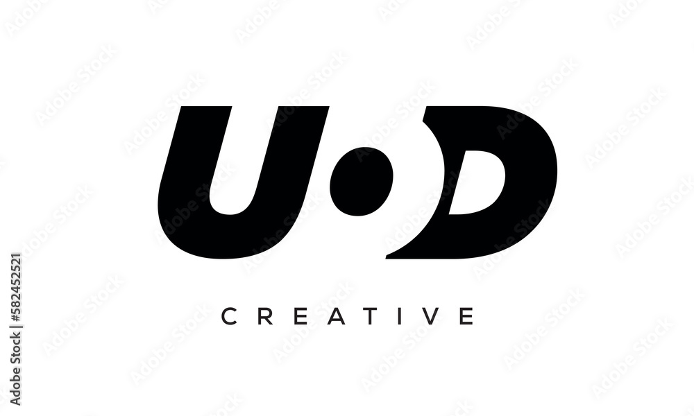 UOD letters negative space logo design. creative typography monogram ...
