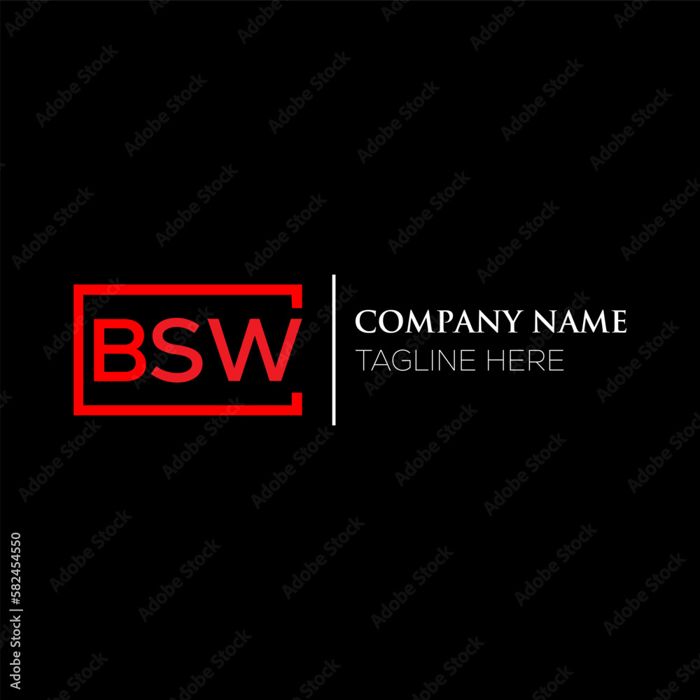 BSW letter logo design on black background. BSW creative initials ...