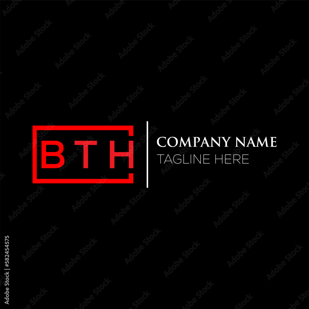 BTH letter logo design on black background. BTH creative initials ...