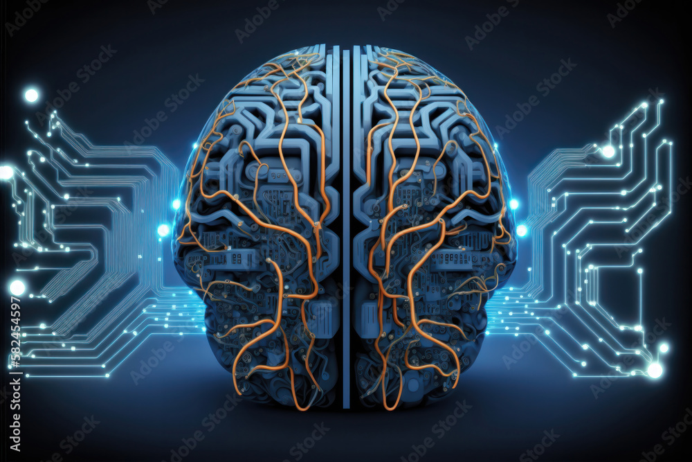 The Wired Brain: Illustration of the Future of Artificial Intelligence ...