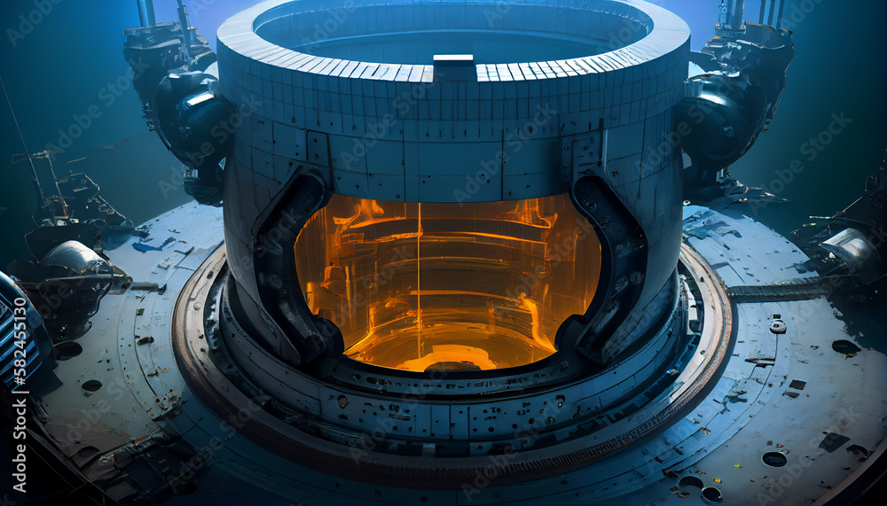 Conceptual high tech power plant thermonuclear or nuclear reactor ...