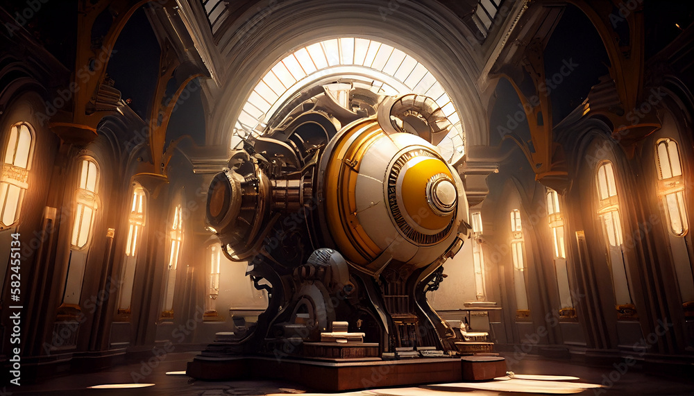 Conceptual high tech power plant thermonuclear or nuclear reactor ...