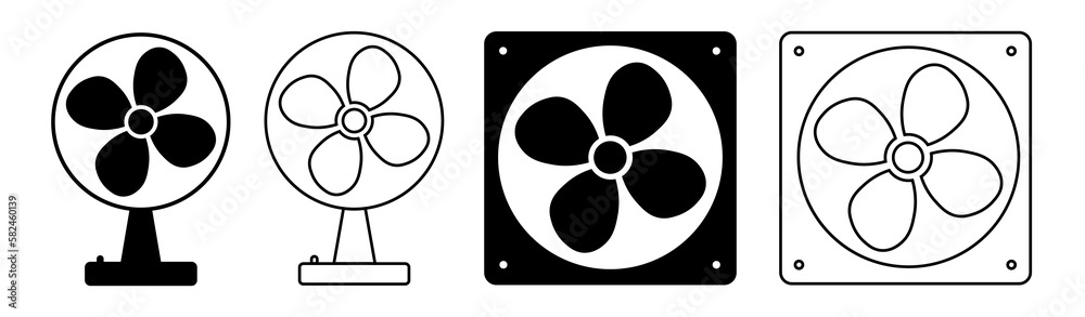 Ventilator icon set. Air ventilation fan symbol. Vector. Stock Vector ...
