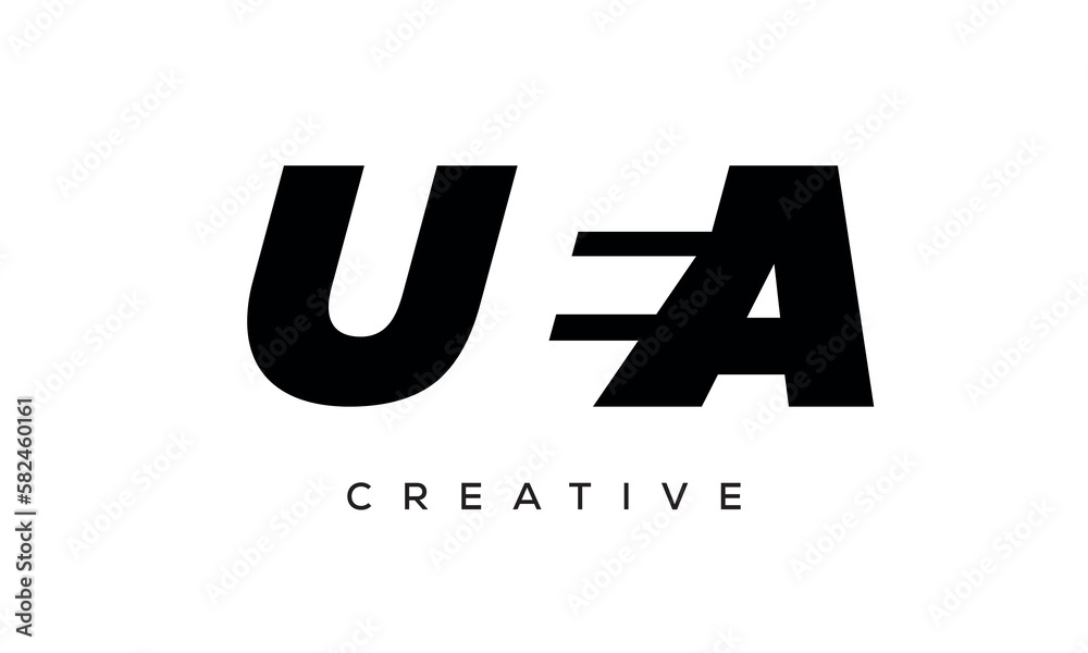 UEA letters negative space logo design. creative typography monogram ...