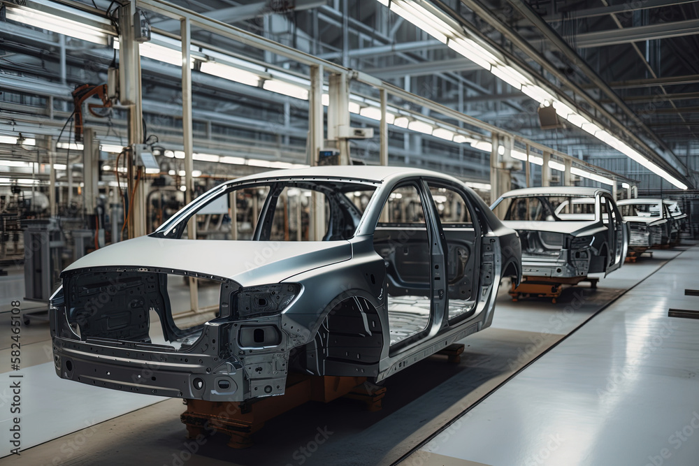 Insight into the car manufacturing industry and factory processes Stock ...