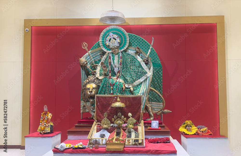 Maa Vaishno image in hindu temple Stock Photo | Adobe Stock