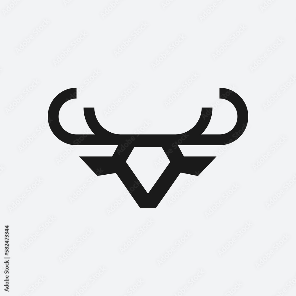 buck logo. simple deer head icon logo vector design, modern logo ...