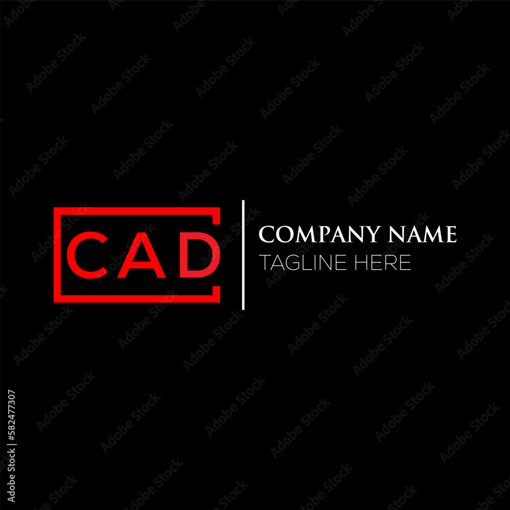 CAD letter logo design on black background. CAD creative initials ...
