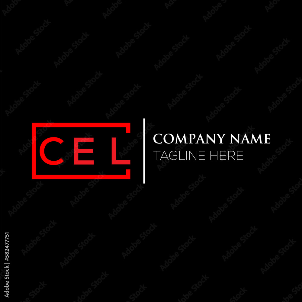 CEL letter logo design on black background. CEL creative initials ...