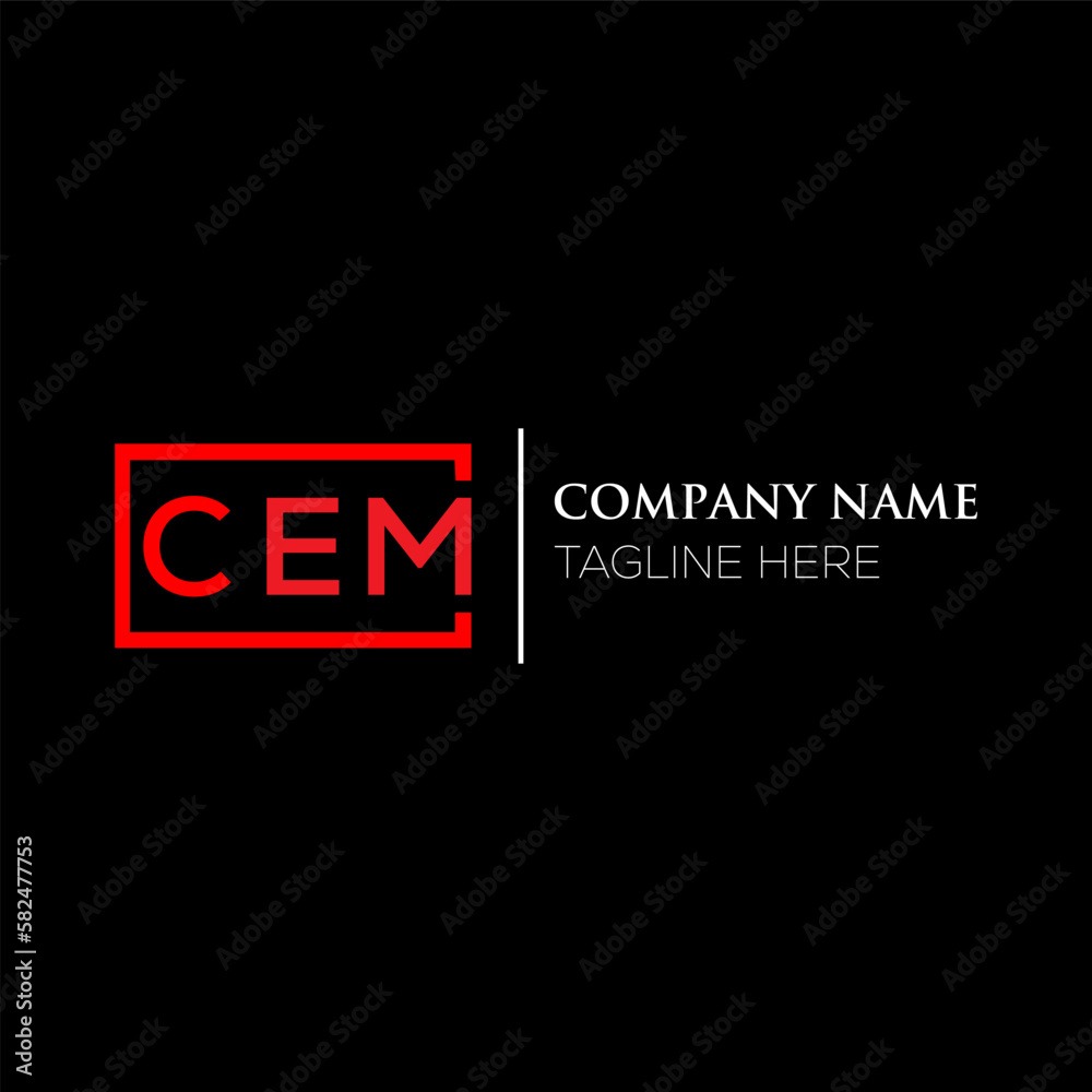 CEM letter logo design on black background. CEM creative initials ...