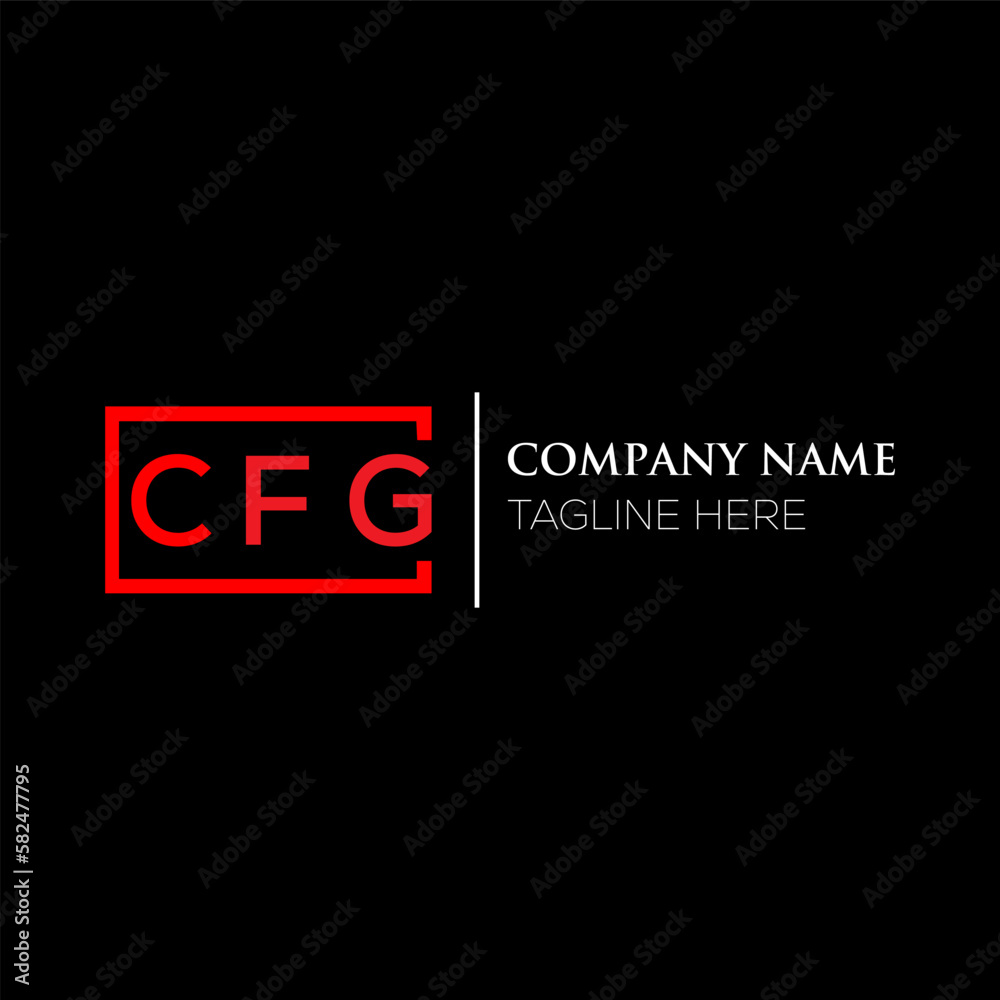 CFG letter logo design on black background. CFG creative initials letter logo concept. CFG ...