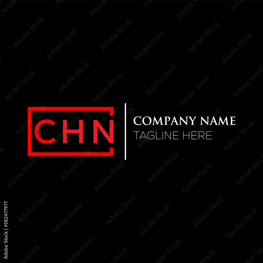 CHN letter logo design on black background. CHN creative initials ...
