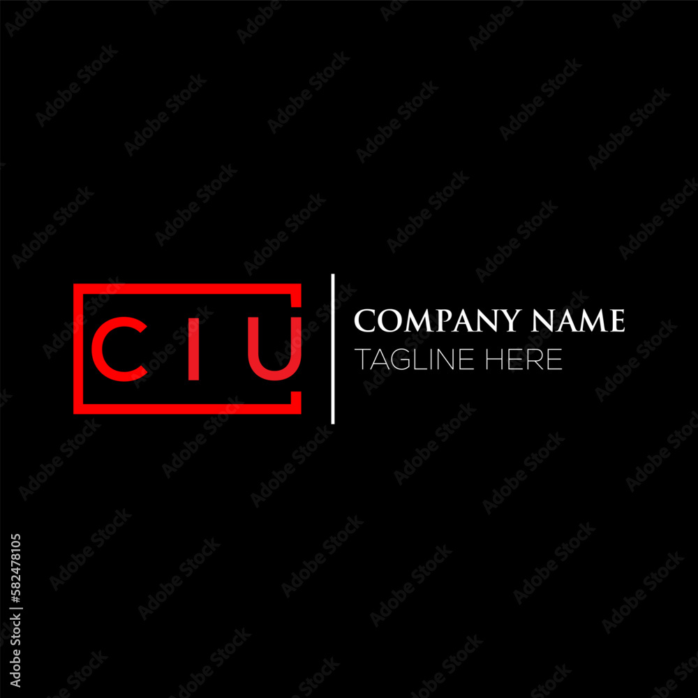 CIU letter logo design on black background. CIU creative initials ...