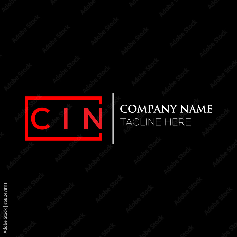 CIN letter logo design on black background. CIN creative initials ...