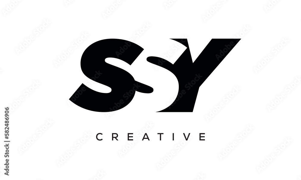 SSY letters negative space logo design. creative typography monogram ...