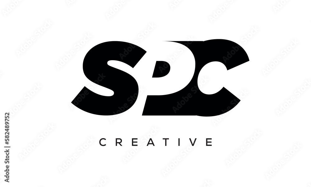 SPC letters negative space logo design. creative typography monogram ...