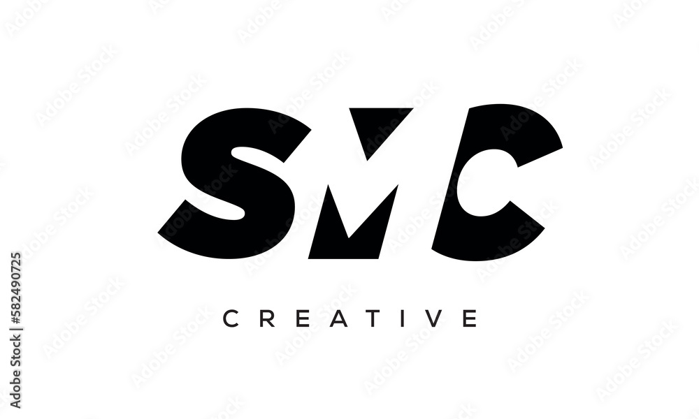 SMC letters negative space logo design. creative typography monogram ...
