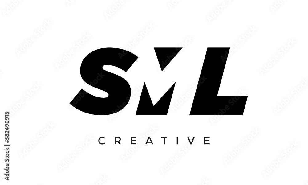 SML letters negative space logo design. creative typography monogram ...